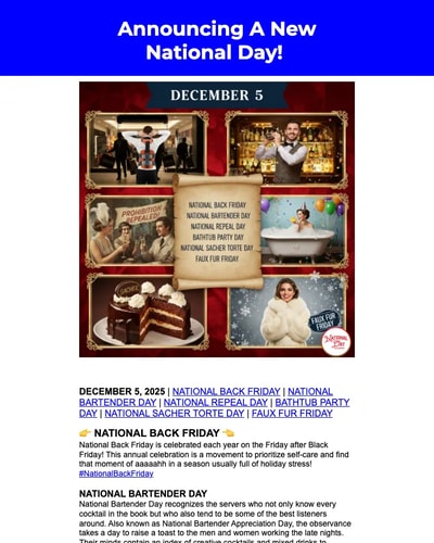 National Day Calendar: December 6th on the National Day Calendar ...
